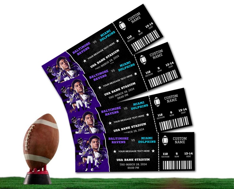 Sports Ticket Template, DIY Sporting Ticket, Custom Sports Ticket Gift ...