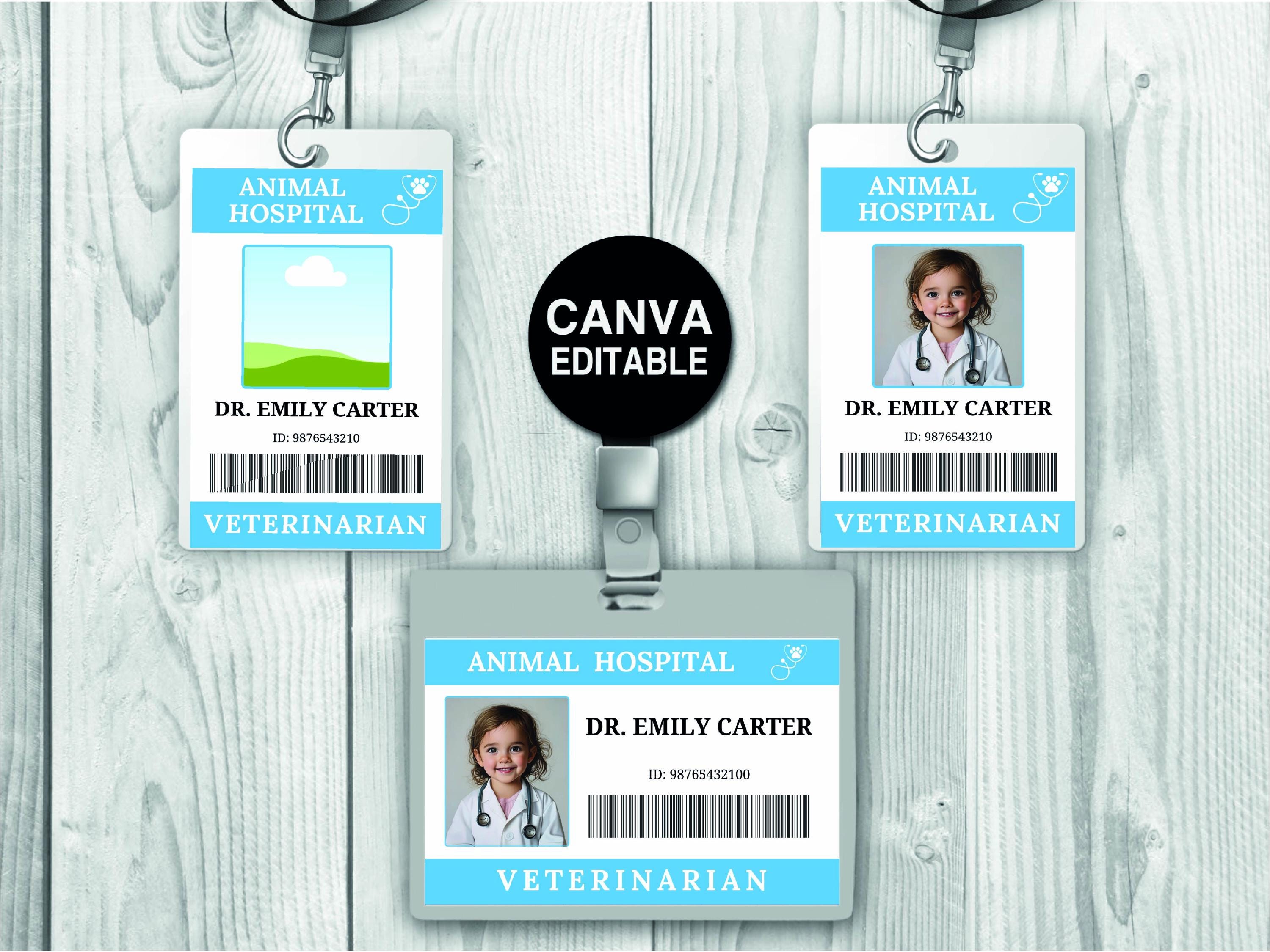 Printable Doctor ID Name Badge,doctor Id Card Template, Custom Doctor ...