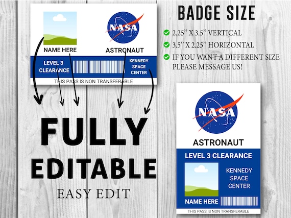 Nasa Id Card Template