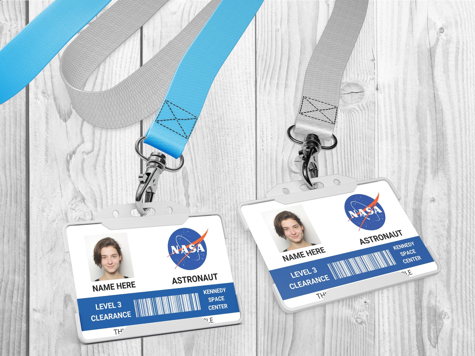 NASA Astronaut ID Badge Template , Name Badge, Space Astronaut Prop for ...