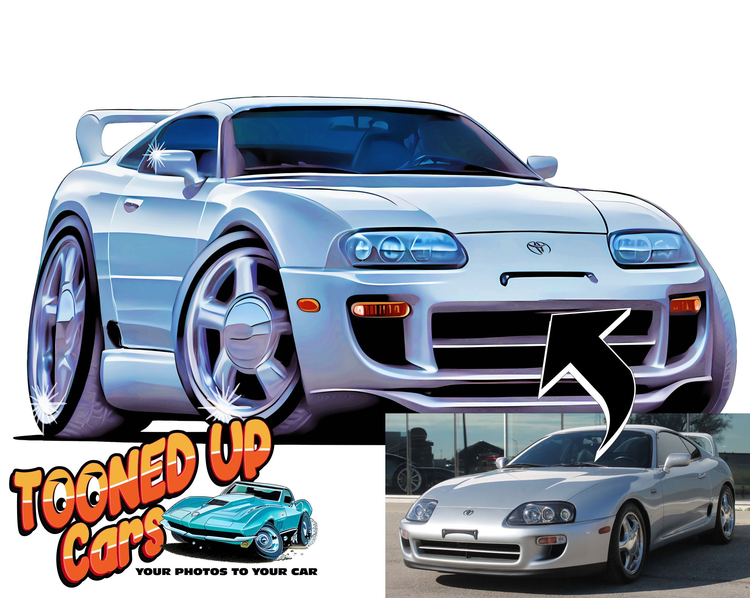 Custom Digital Car Cartoon - Personalized Vehicle Caricature - Unique ...