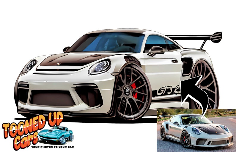 Custom Digital Car Cartoon - Personalized Vehicle Caricature - Unique ...