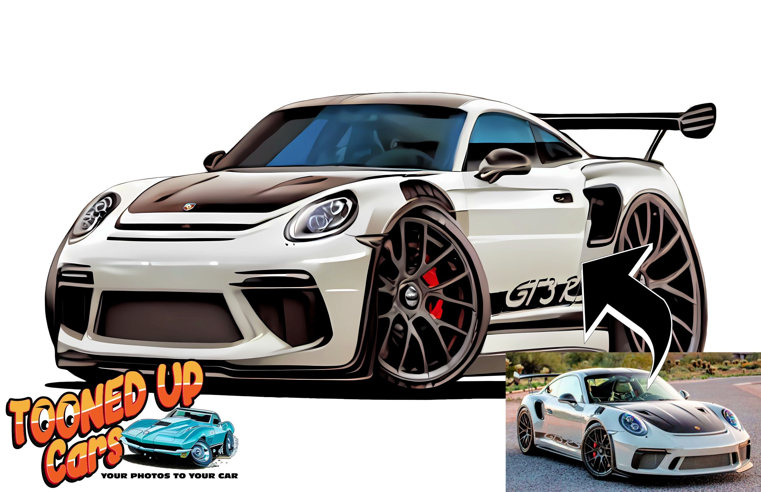 Custom Digital Car Cartoon - Personalized Vehicle Caricature - Unique ...