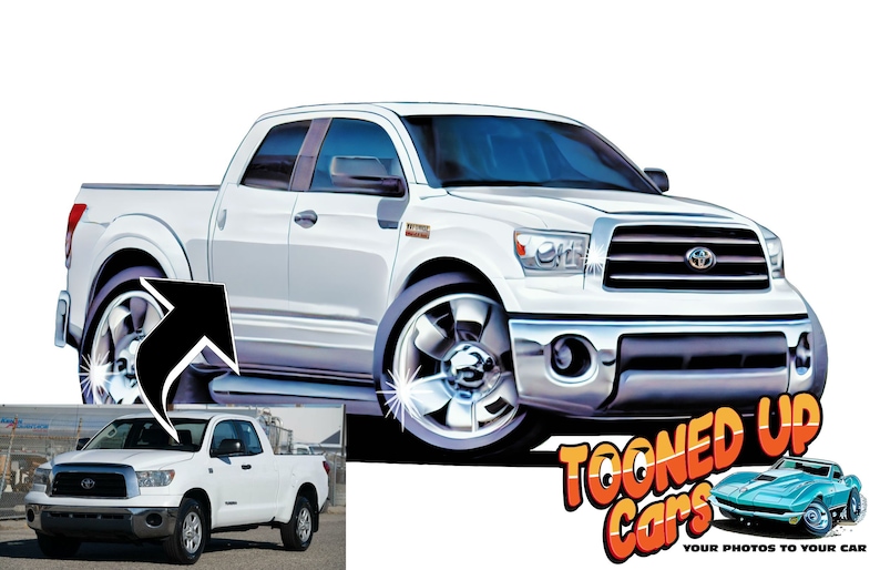 Custom Digital Car Cartoon - Personalized Vehicle Caricature - Unique ...