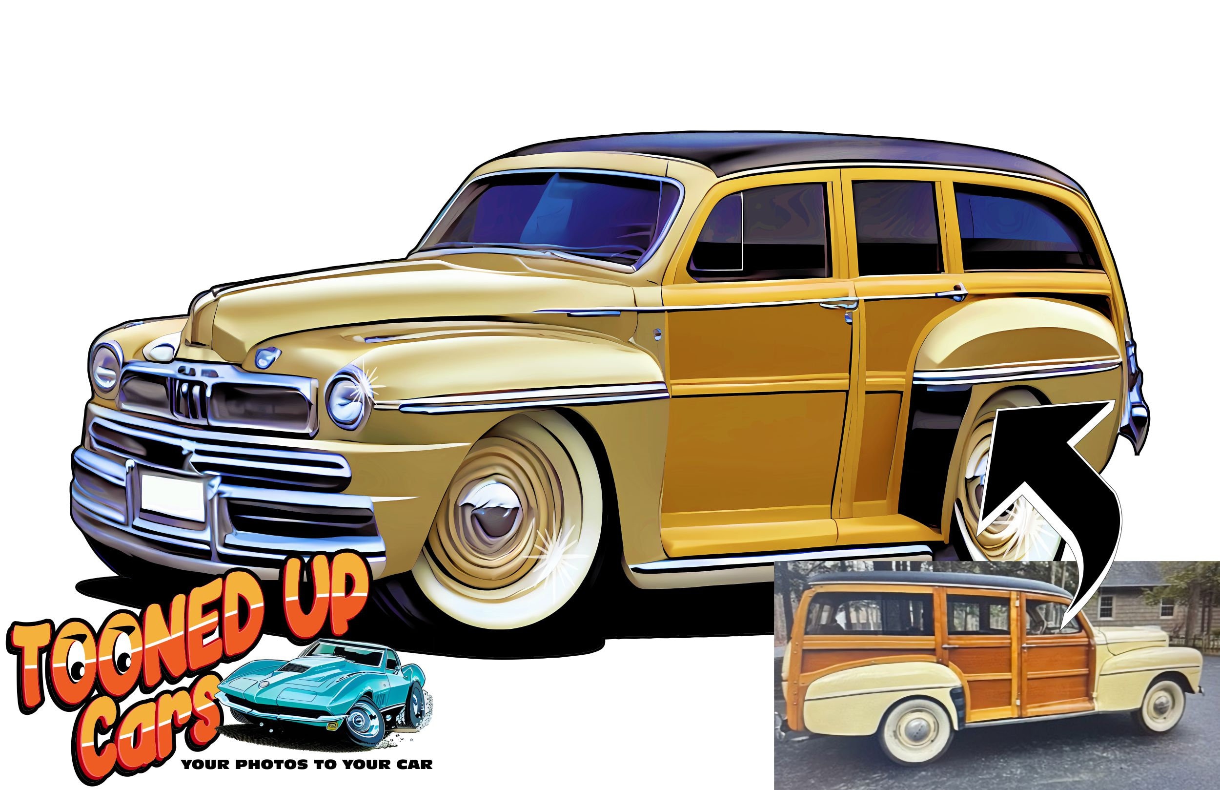 Custom Digital Car Cartoon - Personalized Vehicle Caricature - Unique ...