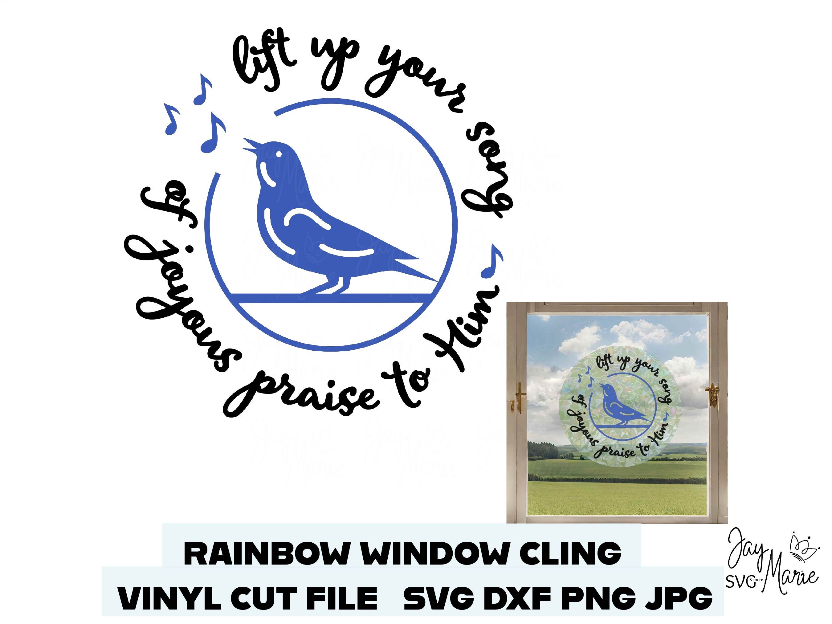 Bible Verse Svg Rainbow Window Cling Dopamine Decor Faux Stained Glass ...