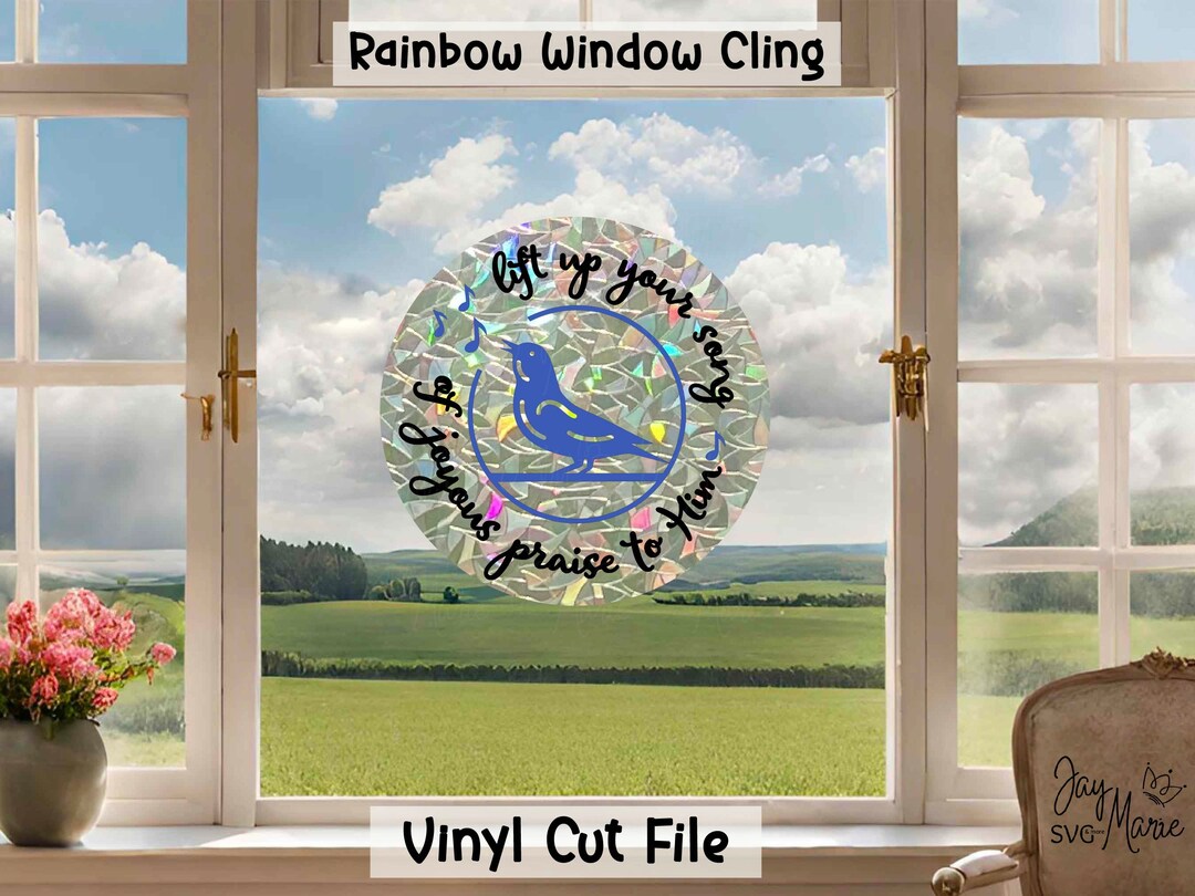 Bible Verse Svg Rainbow Window Cling Dopamine Decor Faux Stained Glass ...