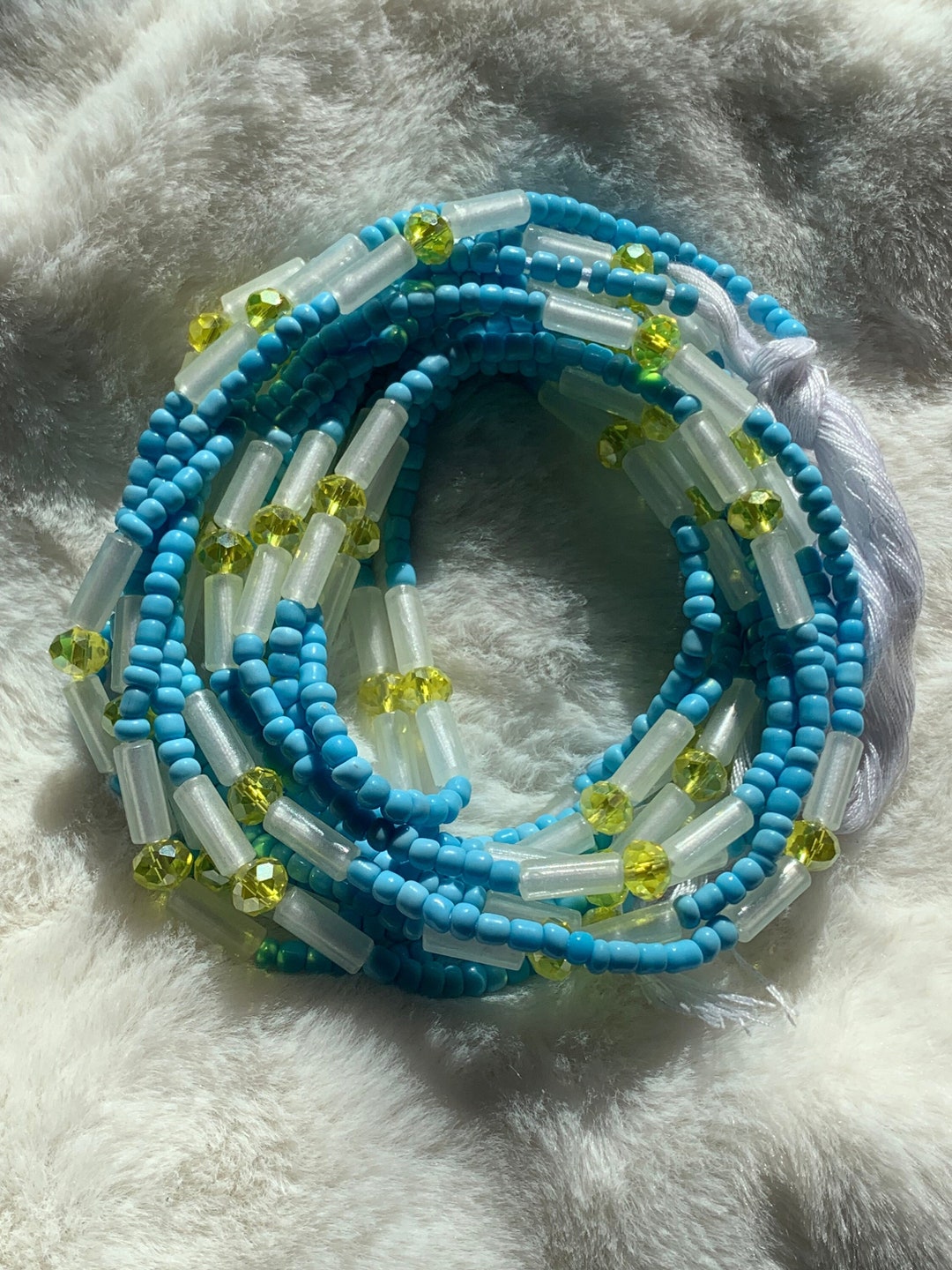 Glowing Sky Waist Beads- Sky Blue Waist Beads - Etsy