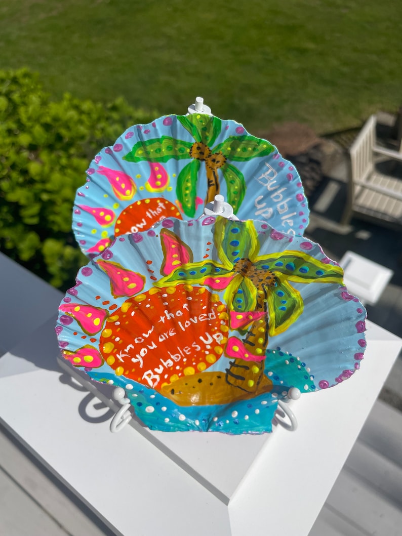 Bubble up - Hand Painted Shell - Etsy