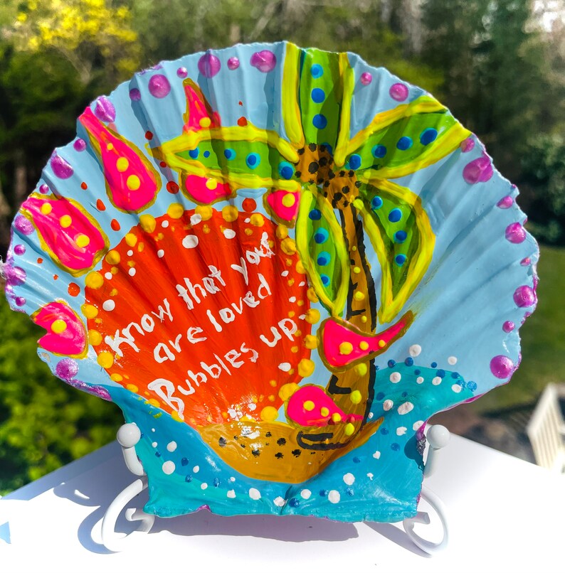 Bubble up - Hand Painted Shell - Etsy