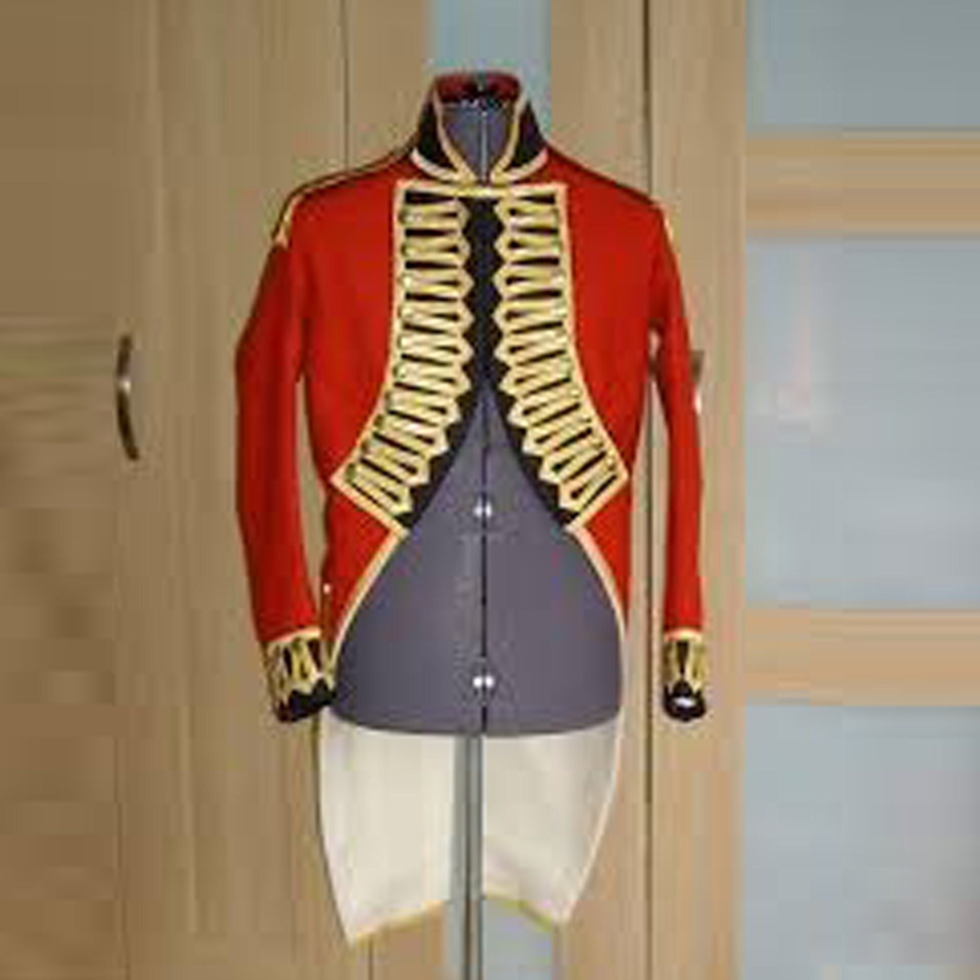 British Military Officer Uniform, Gold Braid Tailcoat, Men Wool ...