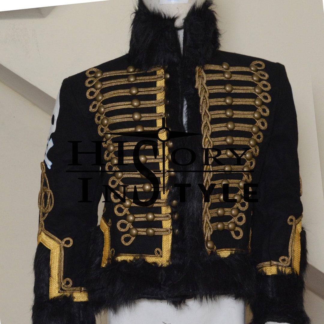 New Black Costume Jimi Hendrix Hussar Wool Pelisse, Men Hussar Pelisse ...