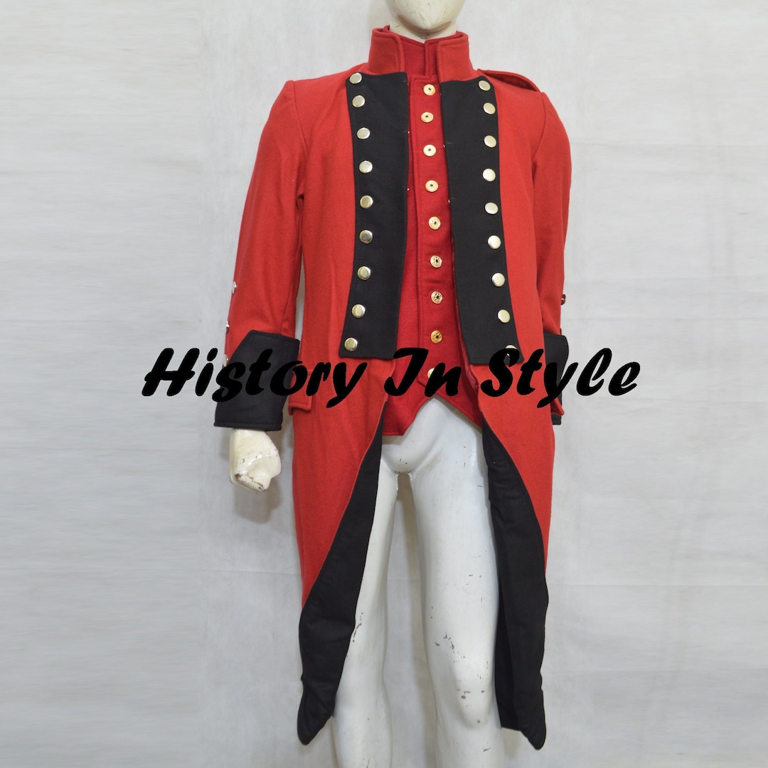 New Red American Revolutionary War, Military Officer Coat, Historical ...