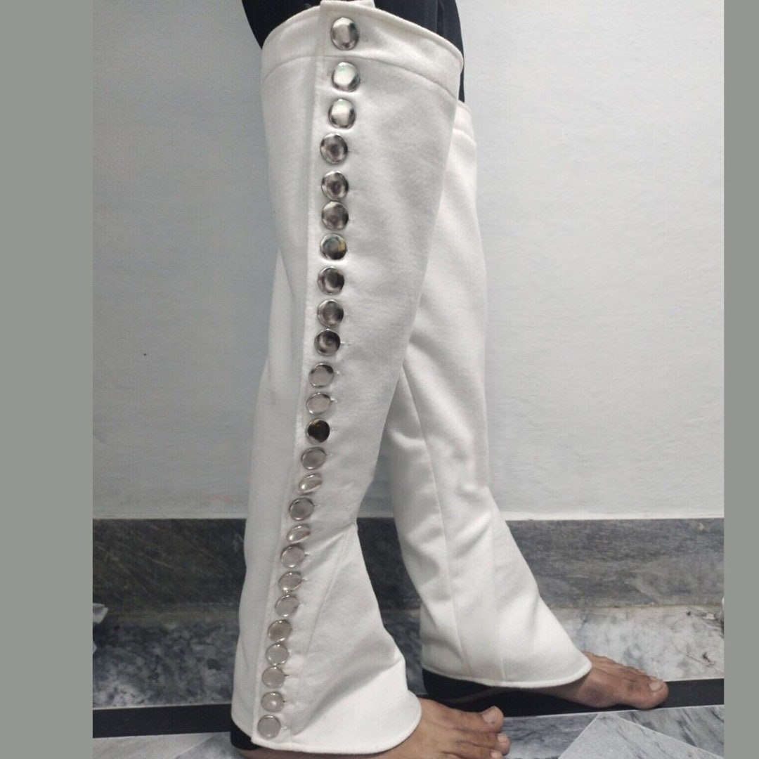 18th Century French White Uniform Spats, Revolutionary War Handmade ...