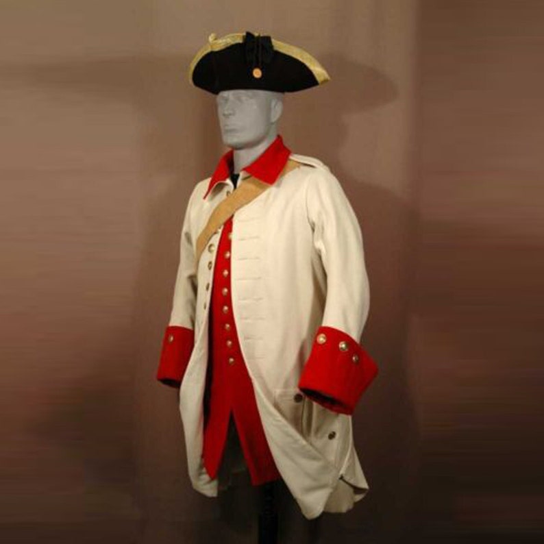 New Men Military White and Red Military Uniform French Bearn Regt ...