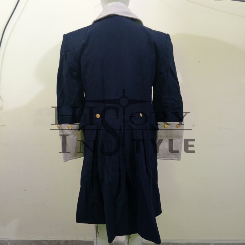 New 17th Century George Washington Style Coat With Waistcoat, Navy Blue ...