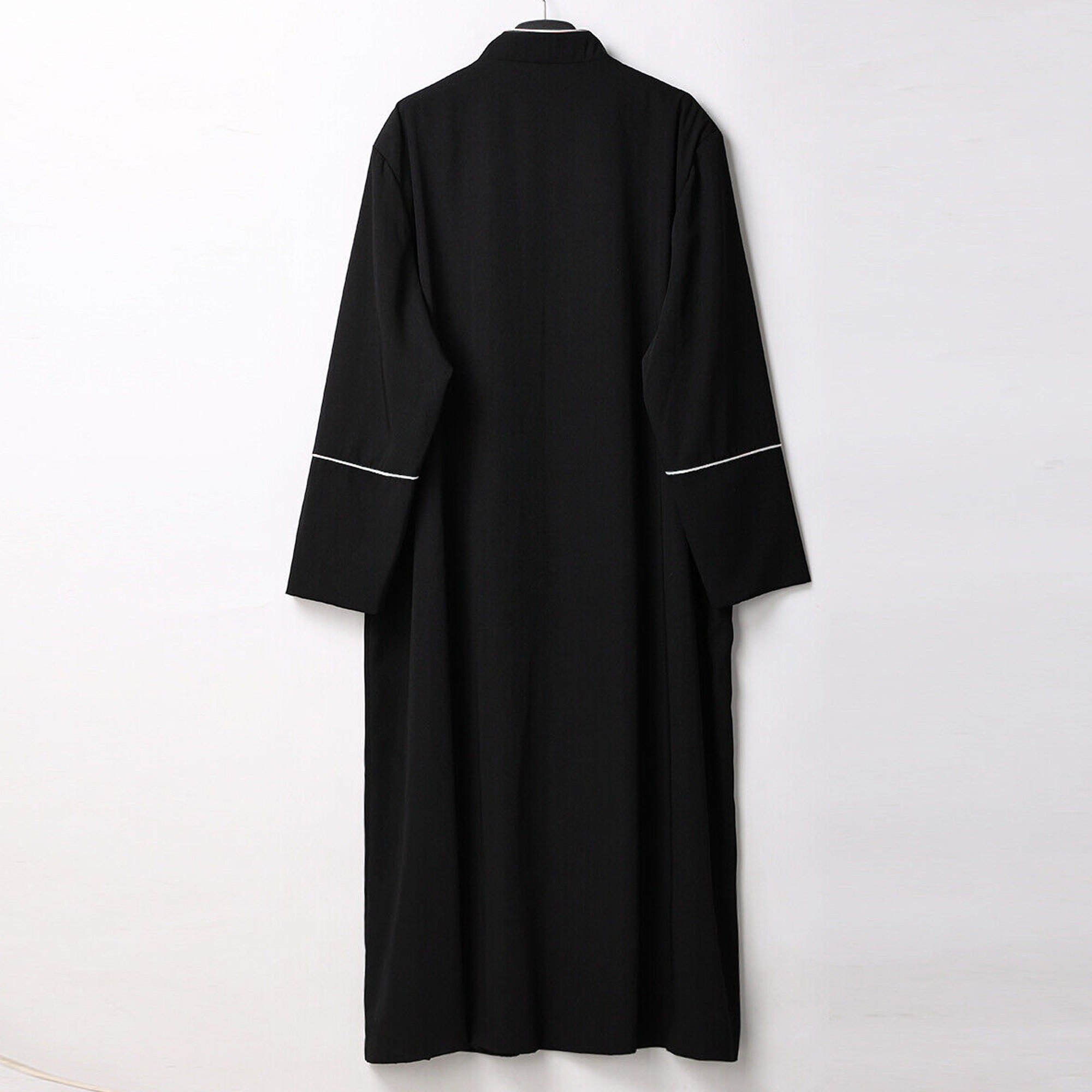 New Black Church Priest Attire Cassock Clergy Robe Priest Single ...
