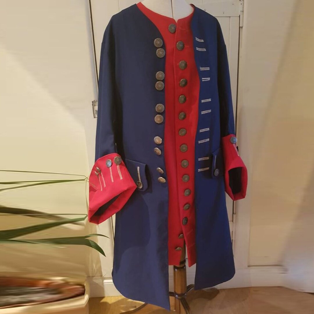 New Jack Sparrow Pirate Frockcoat, Pirate Costume Coat, Navy Blue Wool ...