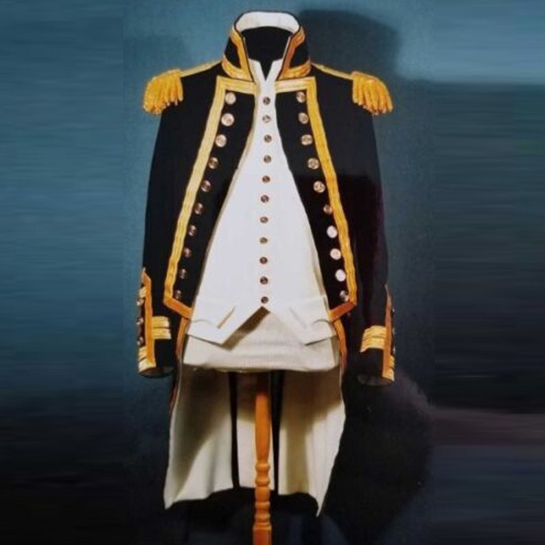 Royal Navy Vice Admiral Coat Military Black Wool Dress Men Wool Coat ...