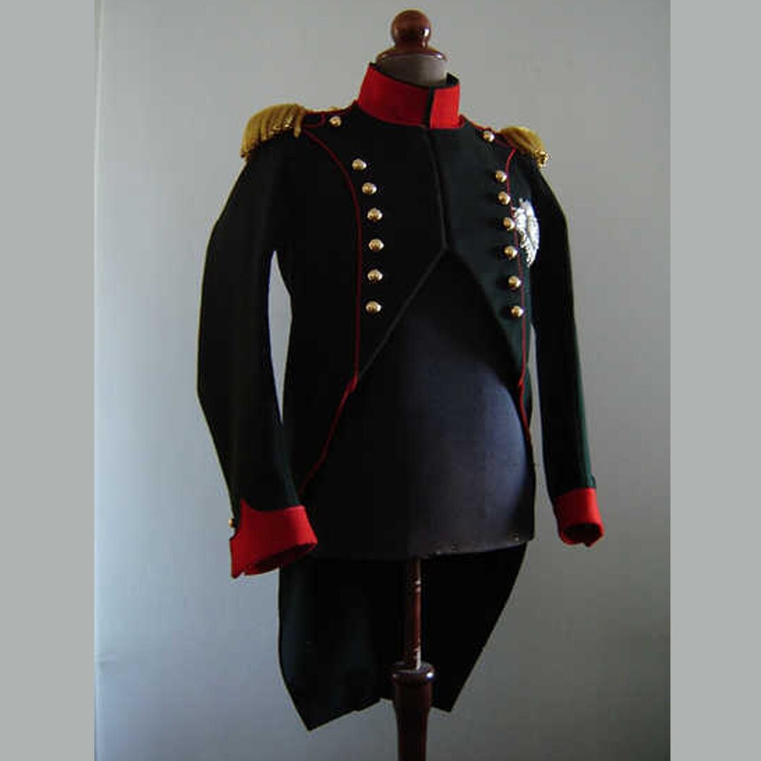 New Men's Black and Red Napoleon's Chasseur à Pied Habit or Coat ...