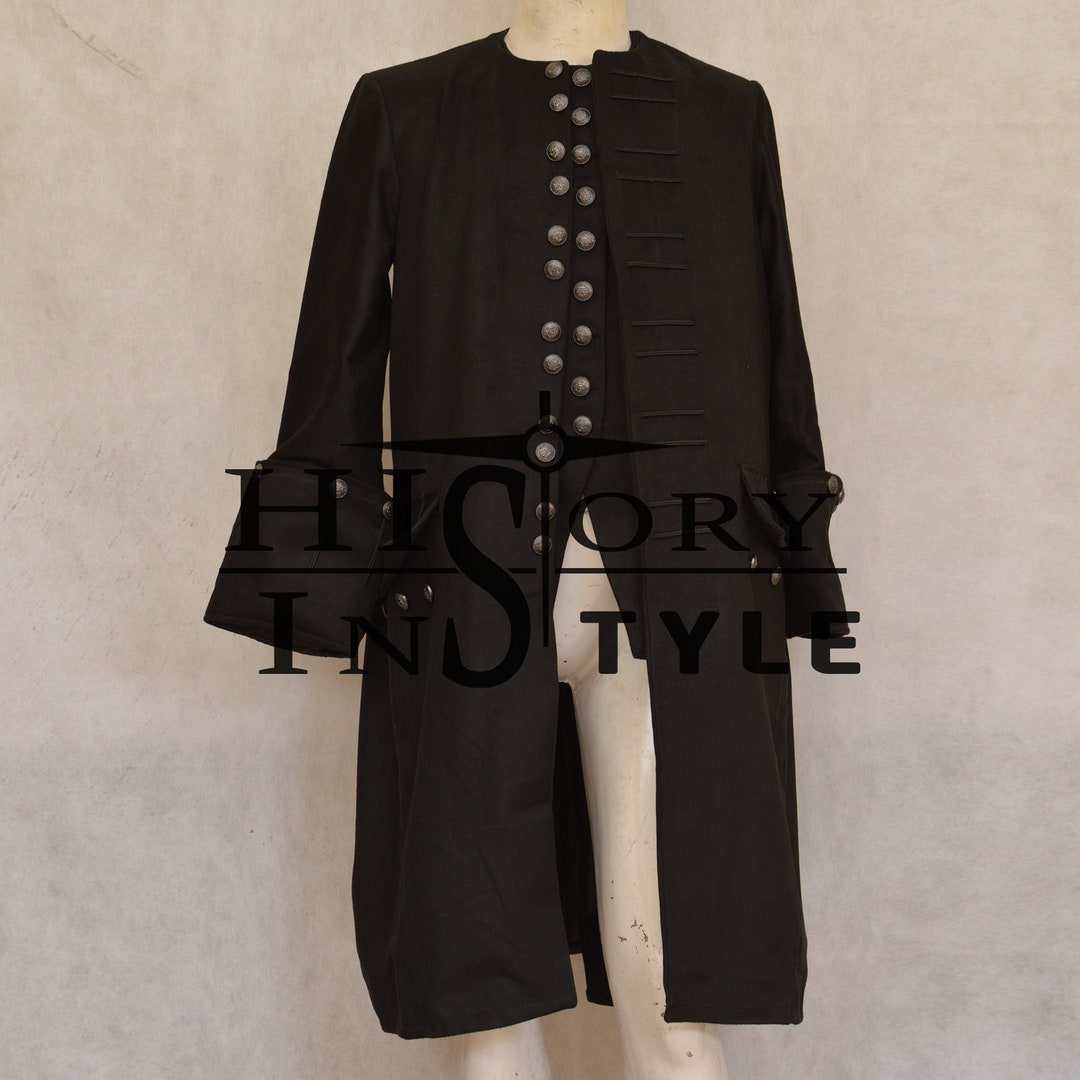 New Men 1800s Medieval Royal Frock Coat, Jack Sparrow Theatrical Pirate ...