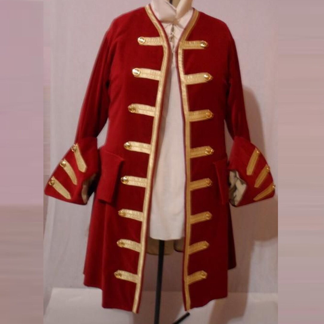 New Wedding Fancy Frock Coat, Halloween Costume Coat Men Red / Gold ...