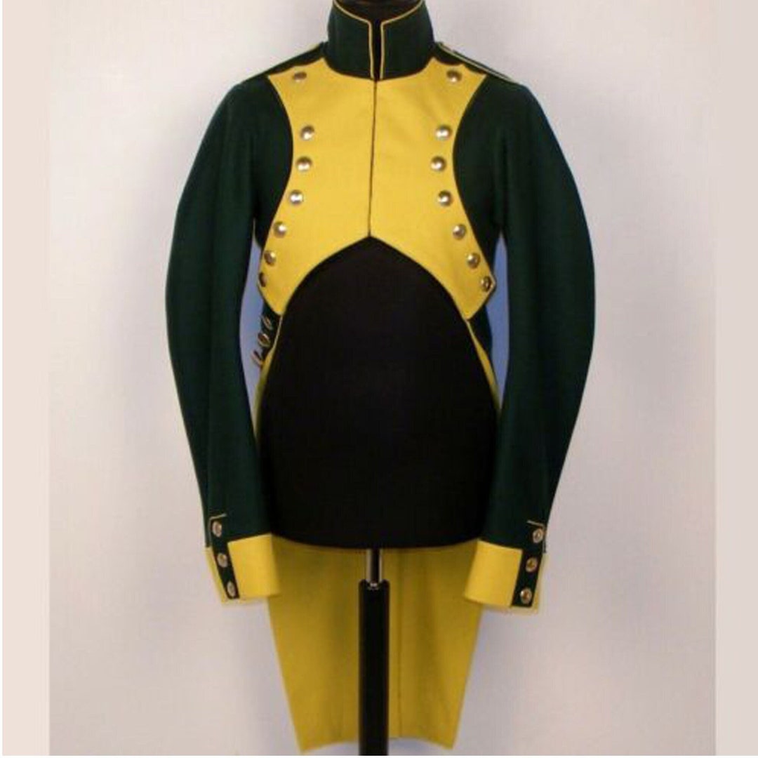 New Napoleon Bonaparte Tailcoat, Green French Dragoon Hussar Wool ...