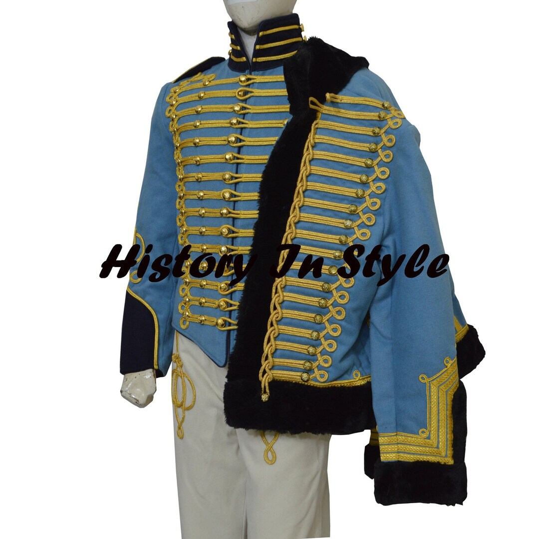 New Blue Steampunk Parade Jacket, Army Drummer Musician Jacket, General ...