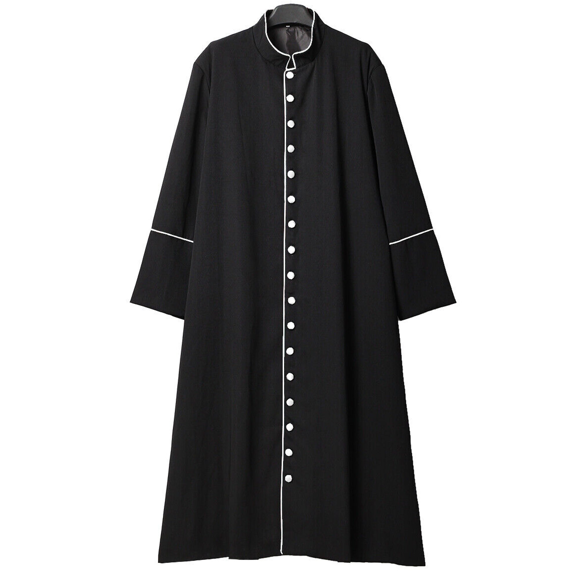 New Black Church Priest Attire Cassock Clergy Robe Priest Single ...