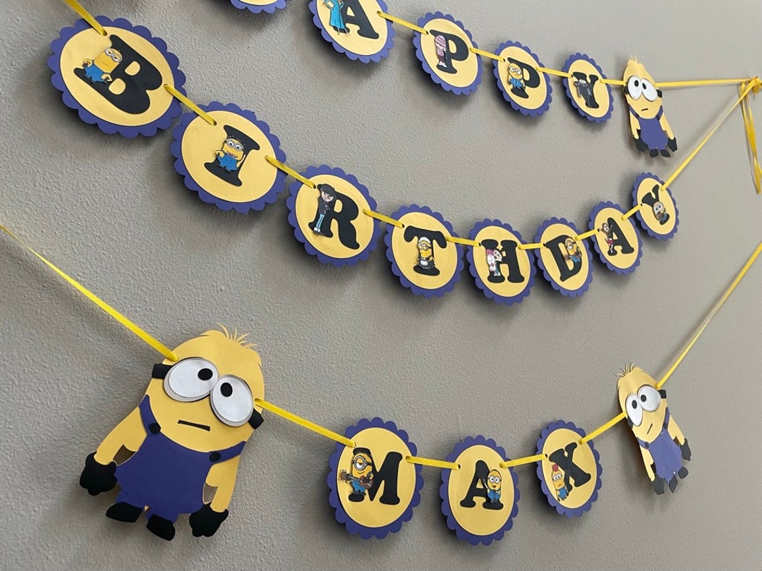 Despicable Me Birthday Banner | Minion Birthday Banner - Etsy