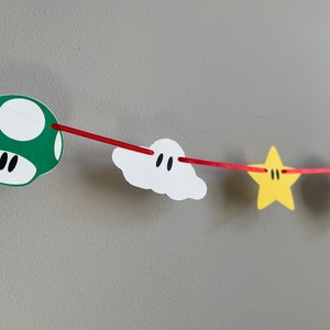 Super Mario Banner/ Baby Shower/ Princess Peach/ Clouds/ Star ...
