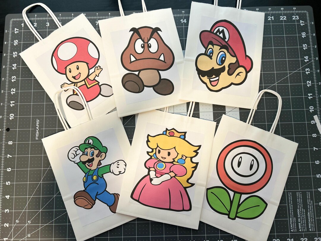 Super Mario Party Favour Bags – Mario Theme Goodie Bags for Kids, Gamer ...