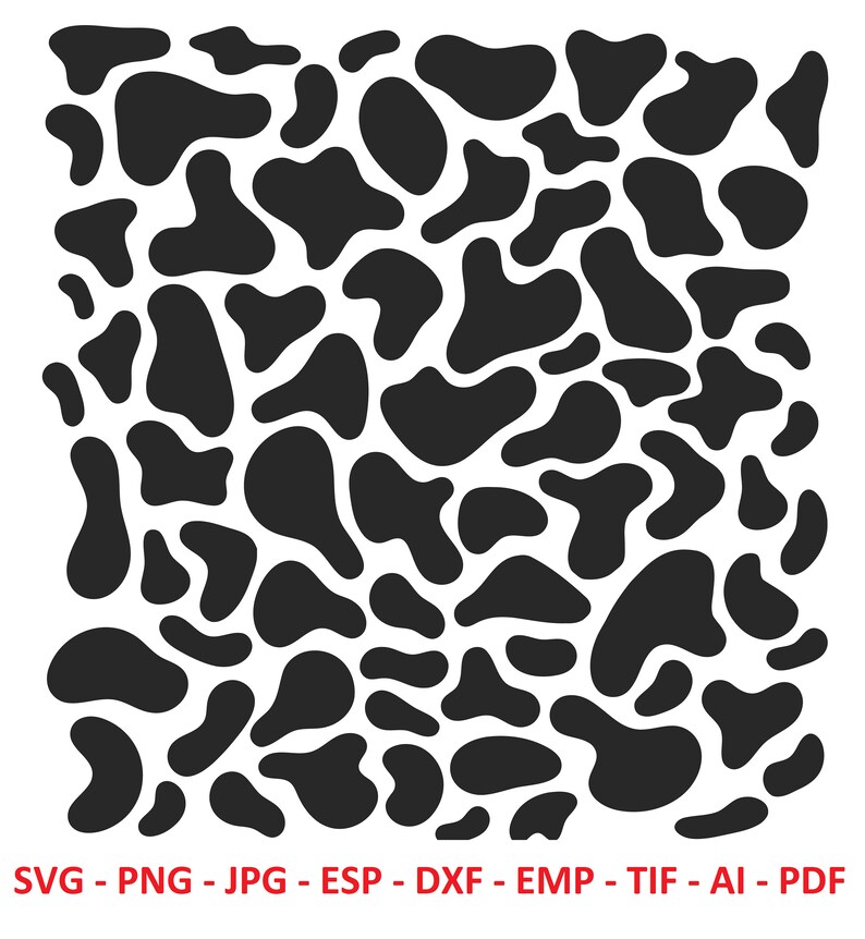 Cow Print, Cow Print Template Instant Download SVG, PNG, EPS, Emf, Dxf ...