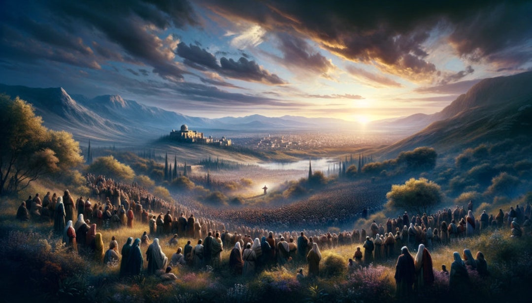 Christian Art: "teaching the 5000" Printable Download. Landscape ...