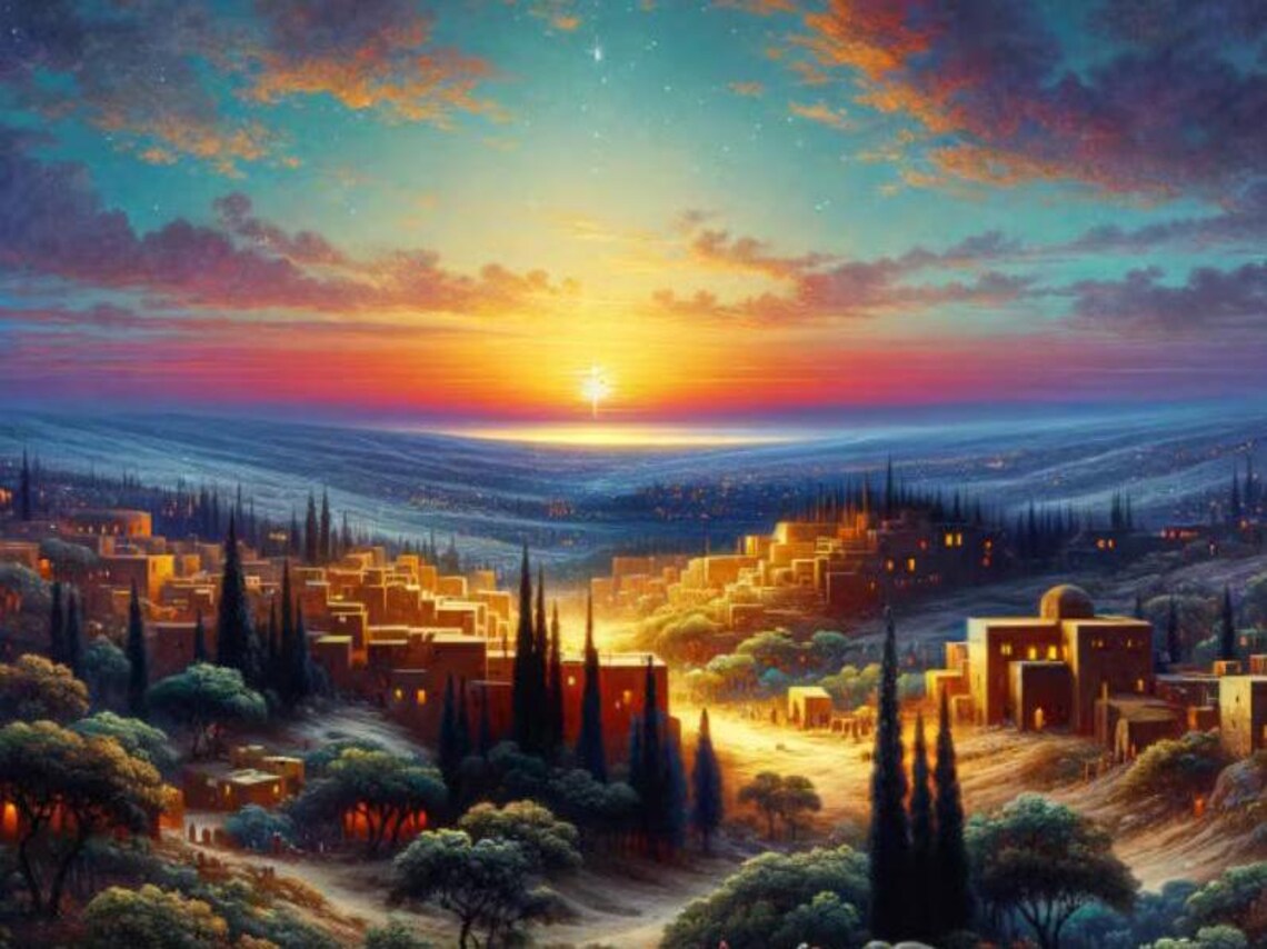 Christian Art: "little Town of Bethlehem." Downloadable Christmas Art ...