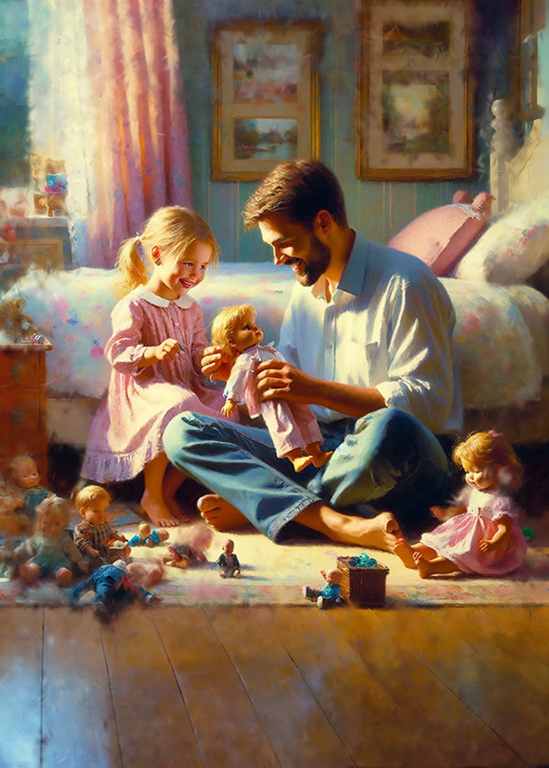 Printable Art Download: "daddy Daughter Time". A Father and His Young ...