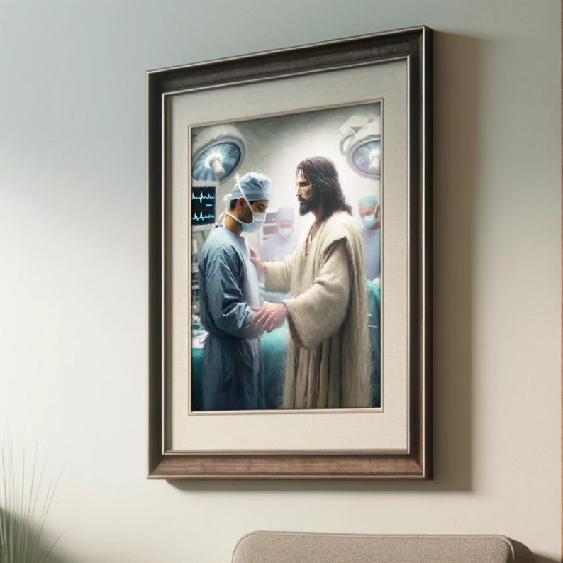 Christian Art: "prepping for Surgery" Printable Download of a Surgeon ...