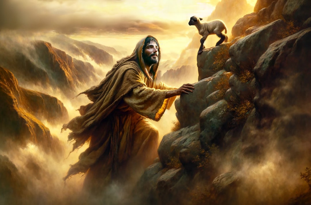 Christian Art: "the Rescue." Printable Download File of Jesus Rescuing ...