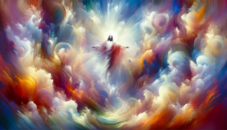 Christian Abstract Art: "jesus in the Clouds." Downloadable Painting of ...