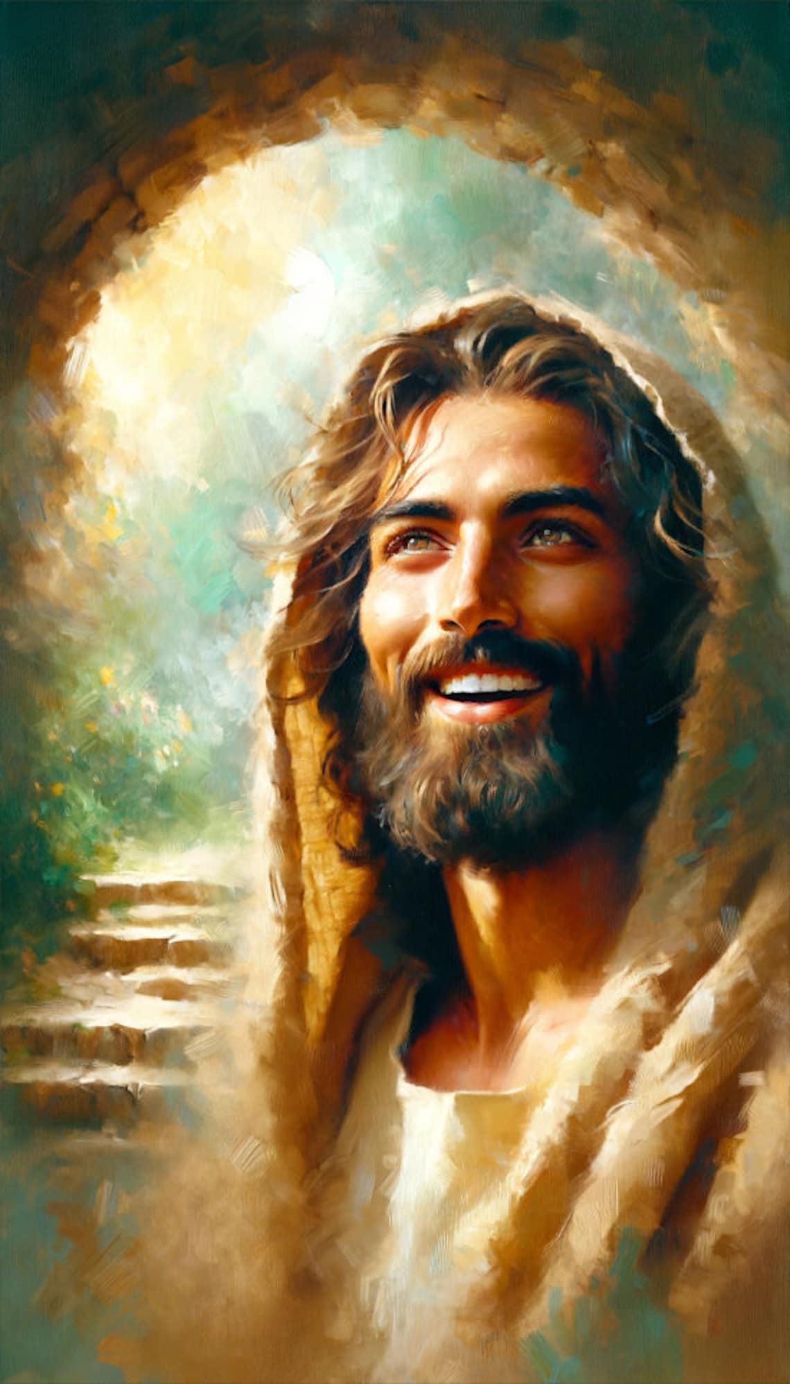 Jesus Portrait, Downloadable Christian Wall Art. an Easter Painting of ...