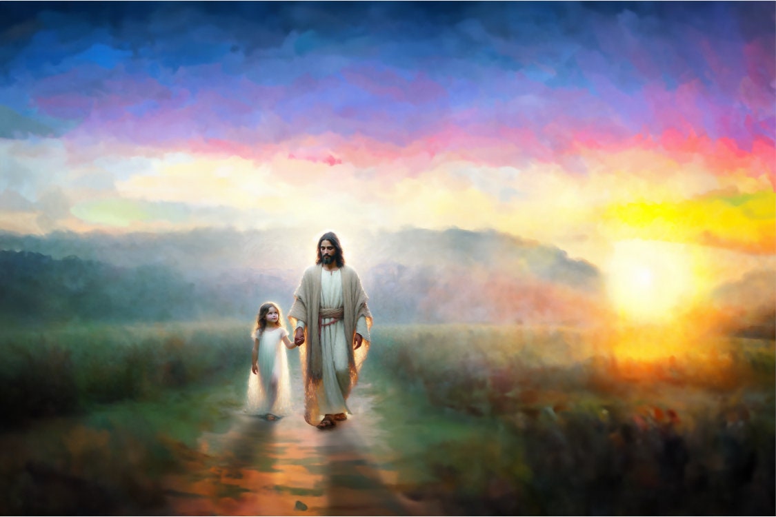 Christian Art: "walking With Jesus" Printable Download Wall Art of ...