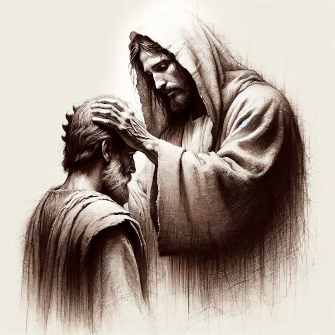 Christian Art: "upon This Rock." Printable Download Art of Jesus Laying ...