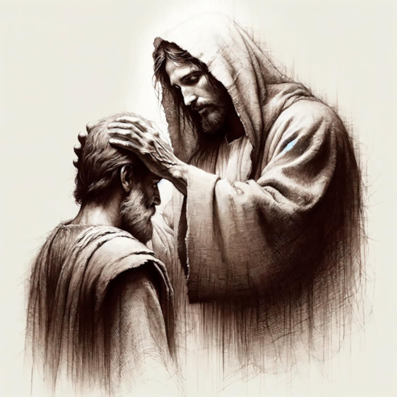 Christian Art: "upon This Rock." Printable Download Art of Jesus Laying ...