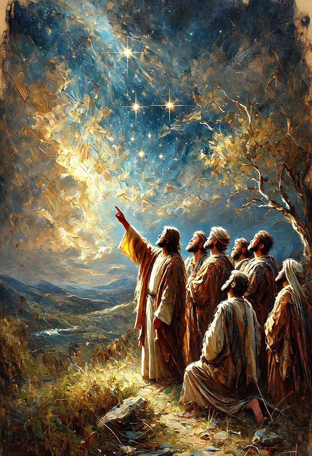 Christian Art: "the Stars of Heaven." an Image of Jesus Christ With His ...