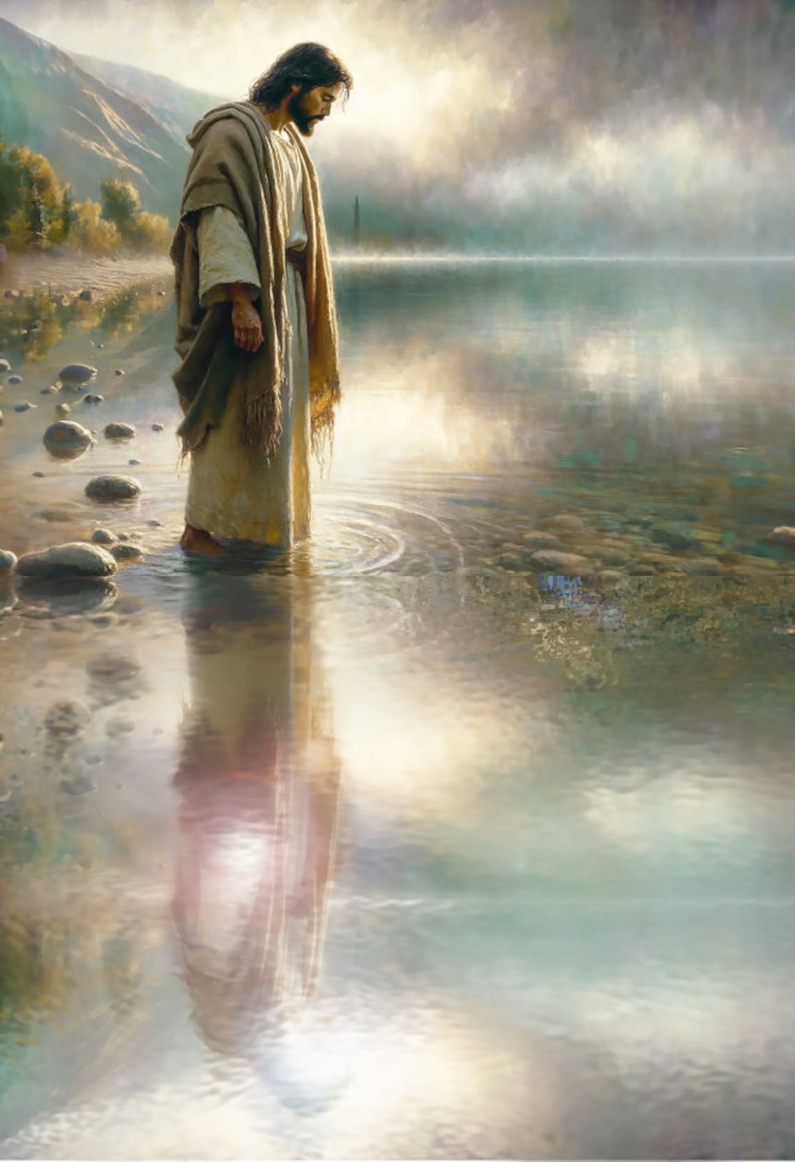 Christian Art: "reflection" Printable Download Wall Art of Jesus ...