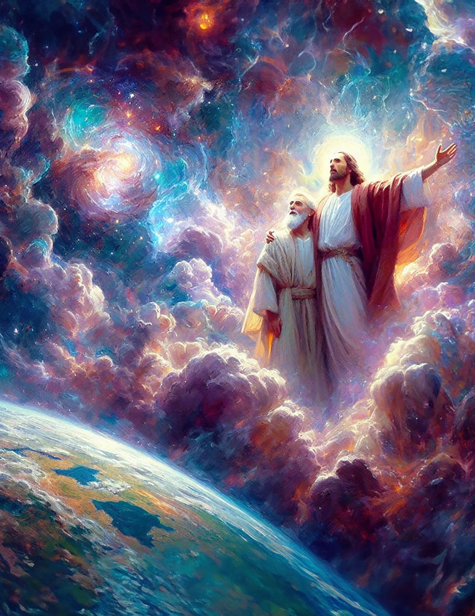 Christian Abstract Art: "enoch Walked With God." Downloadable Painting ...