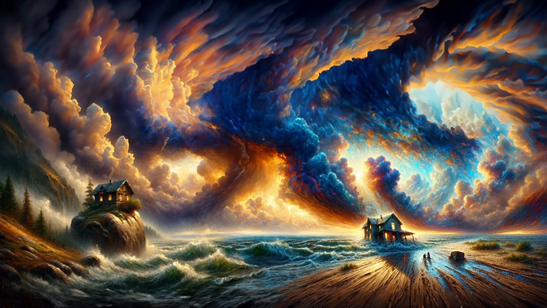 Downloadable Wall Art: "the Wise and the Foolish Man's House ...