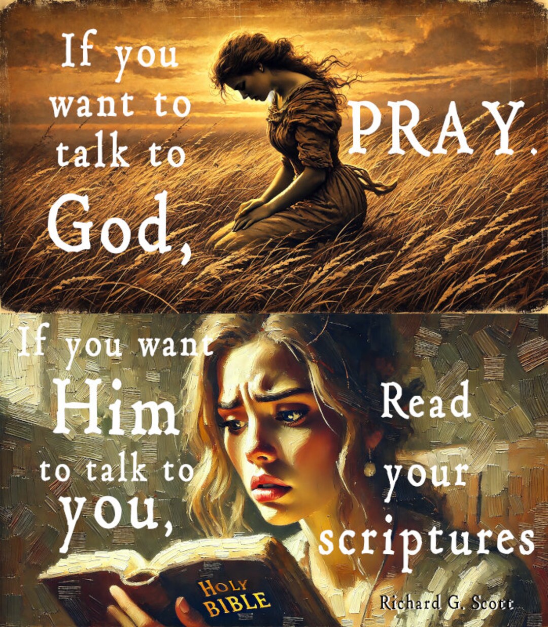Christian Art: "to Talk to God, Pray. to Get a Response, Read His Words ...