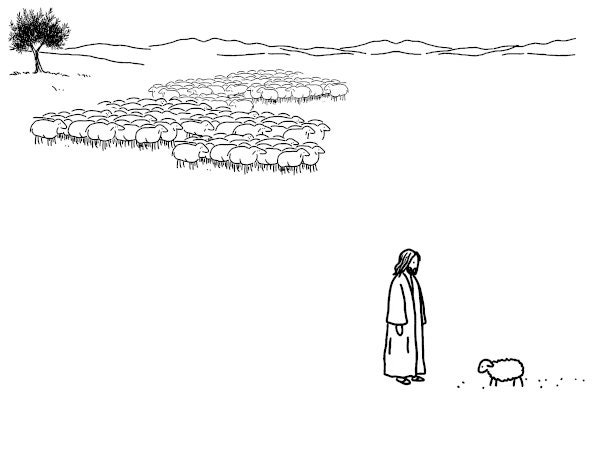 Christian Art: "jesus Leaves the 99 to Find the Lost One." Download and ...
