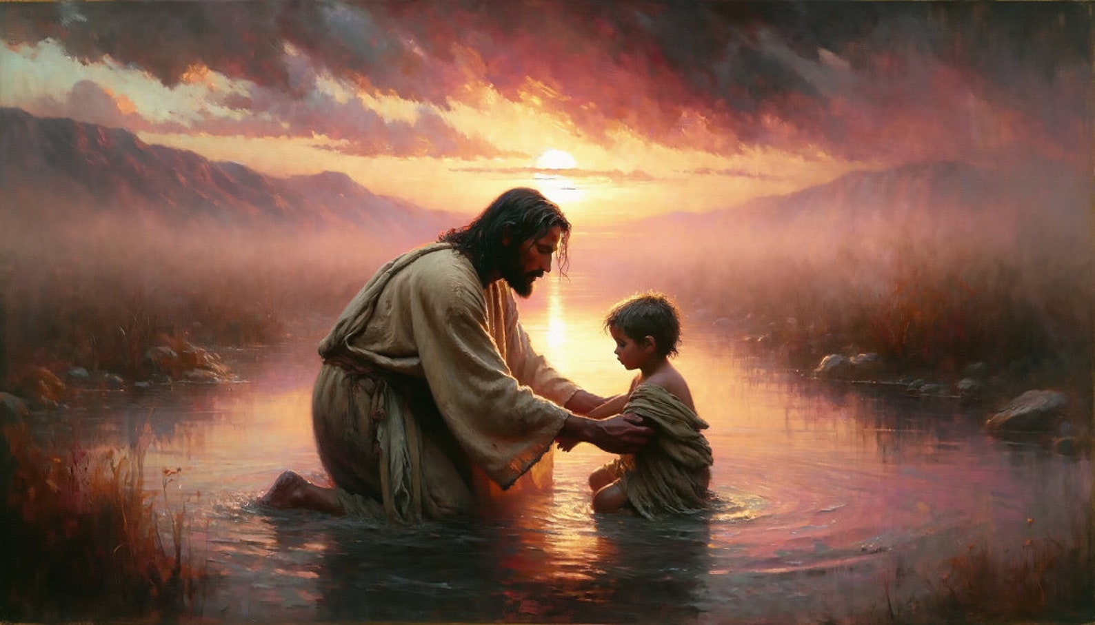 Christian Art: "i Will Help Thee." Printable Download Painting of Jesus Rescuing a Child From ...